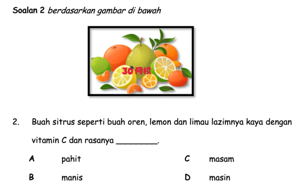UASA华小五大科目格式、比较和题目（原创例子）